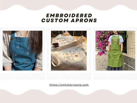 Embroidered Custom Aprons Personalized Style for Every Need – Stitchery ...